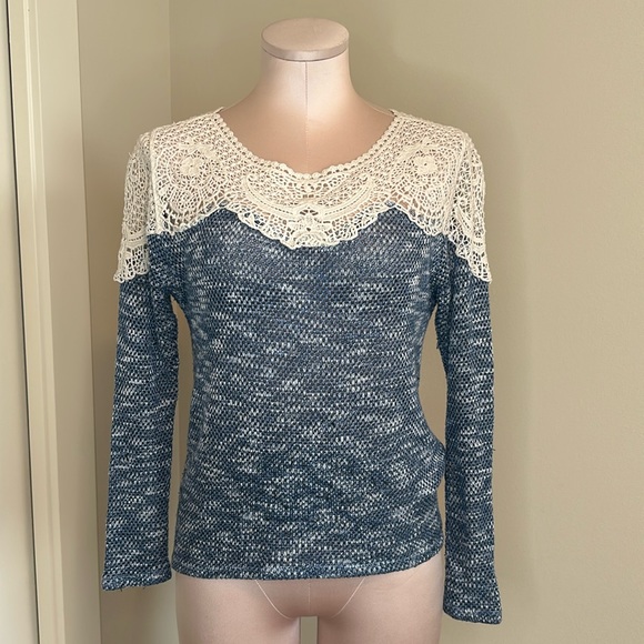 ILLA ILLA | Sweaters | Illa Illa Crochet Detail Sweater | Poshmark